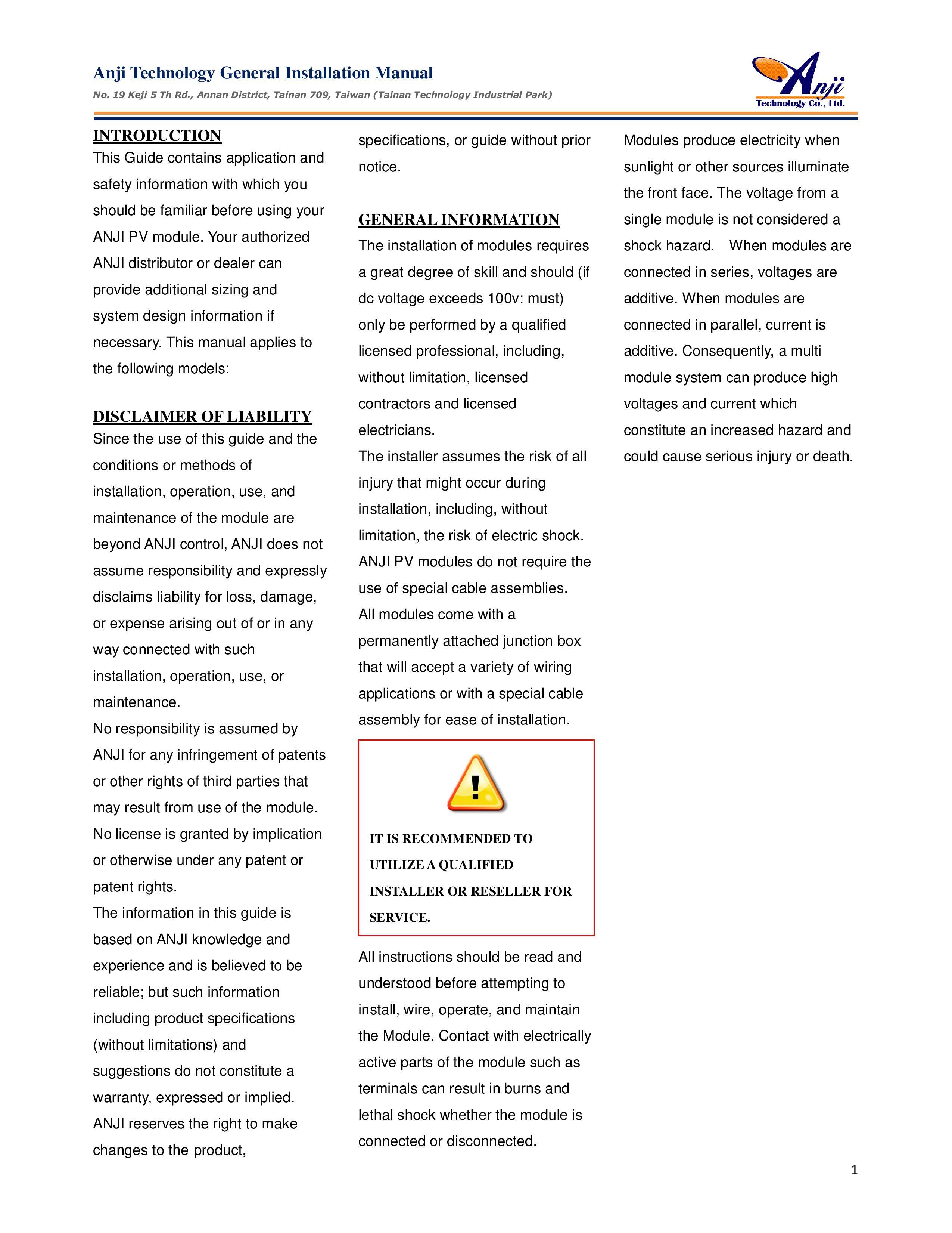 Installation Guide Content_V1.2_page_2 - ANJI TECHNOLOGY