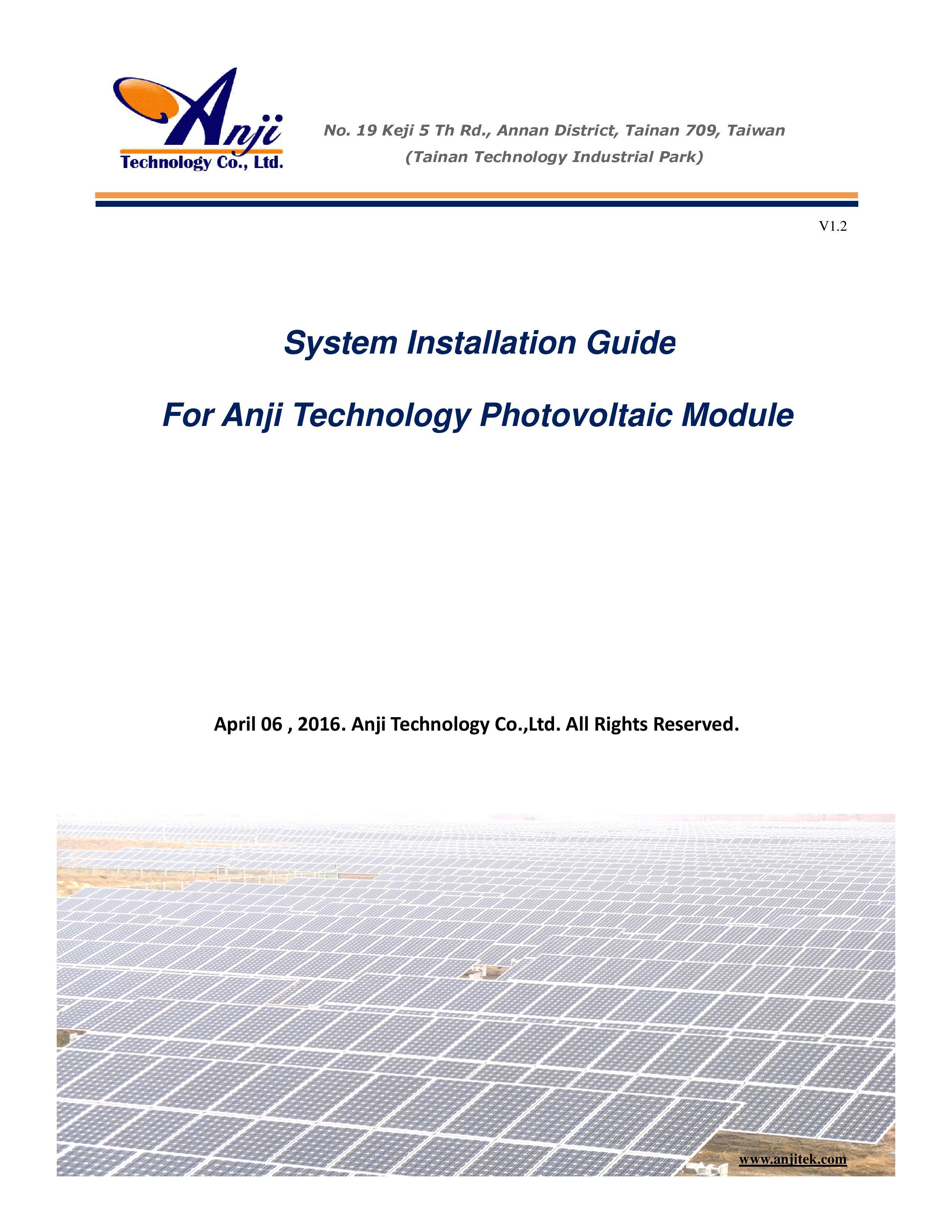 Installation Guide Content_V1.2_page_1 - ANJI TECHNOLOGY